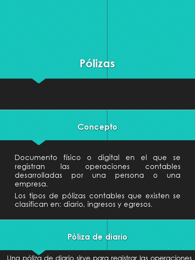 Tipos de Pólizas Contables Explicadas | PDF
