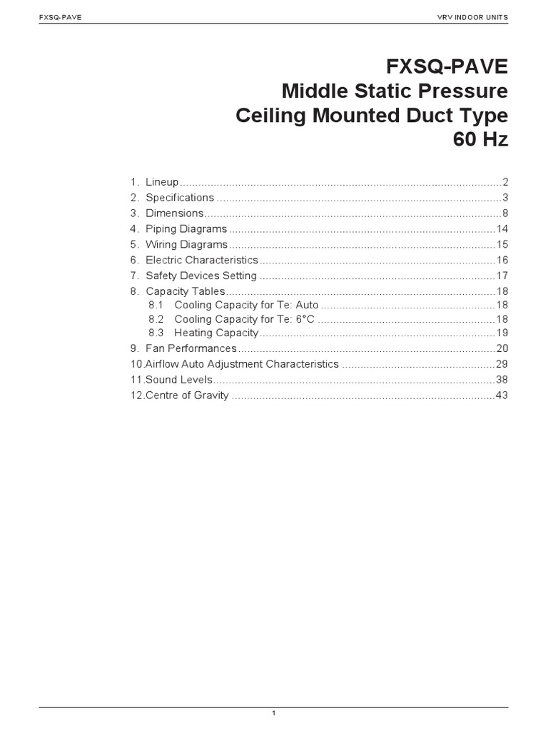 FXSQ Pave | PDF | Thermostat | Building Insulation