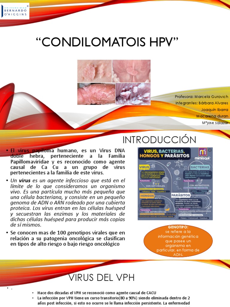 Presentacion Condilomas VPH | PDF | Cáncer de cuello uterino | Virus