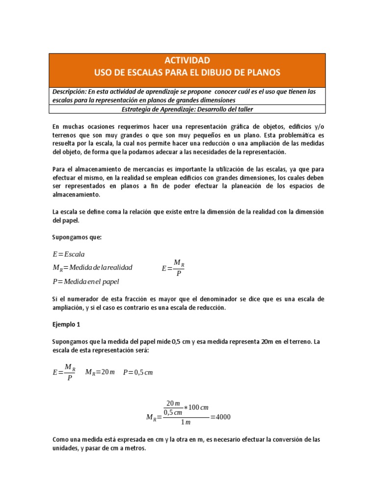 Actividad Manejo de Escalas | PDF | Science