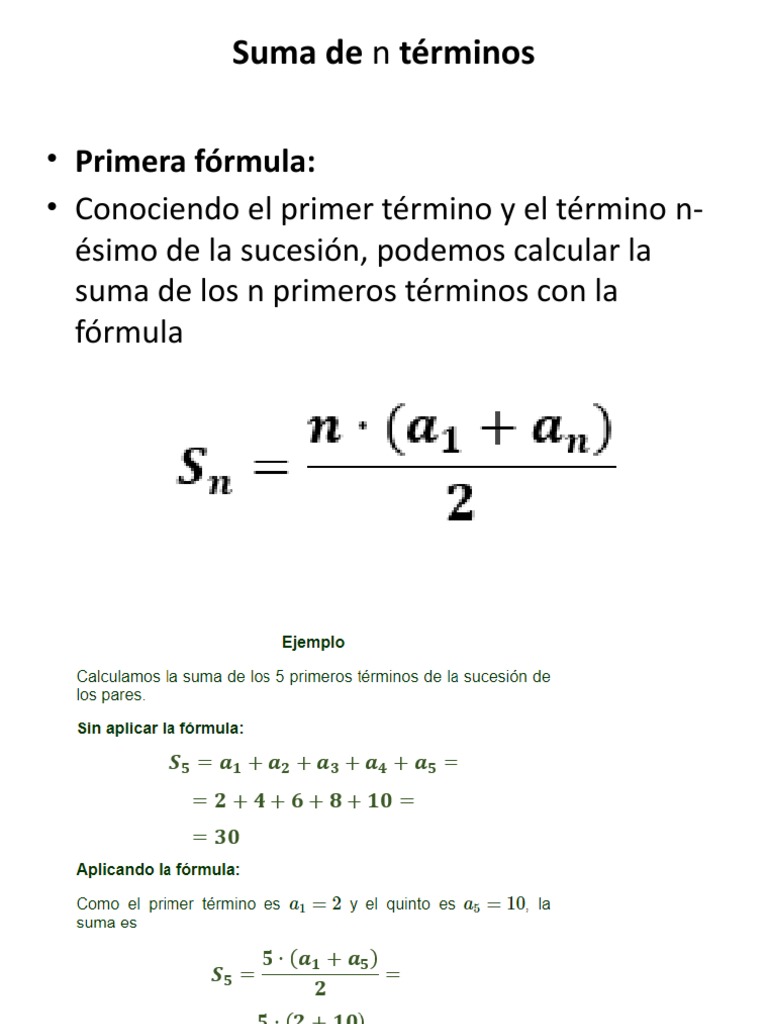 Suma de N Terminos | PDF | Métodos y materiales de enseñanza