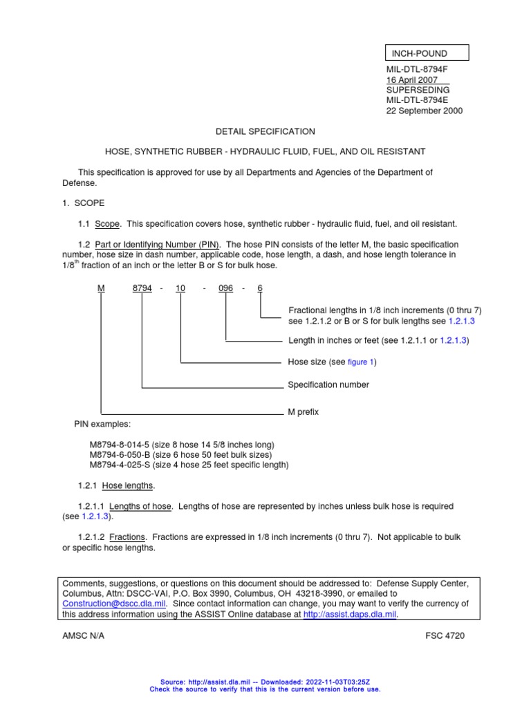 Mil DTL 8794 Revision F | PDF | Pipe (Fluid Conveyance) | Specification ...