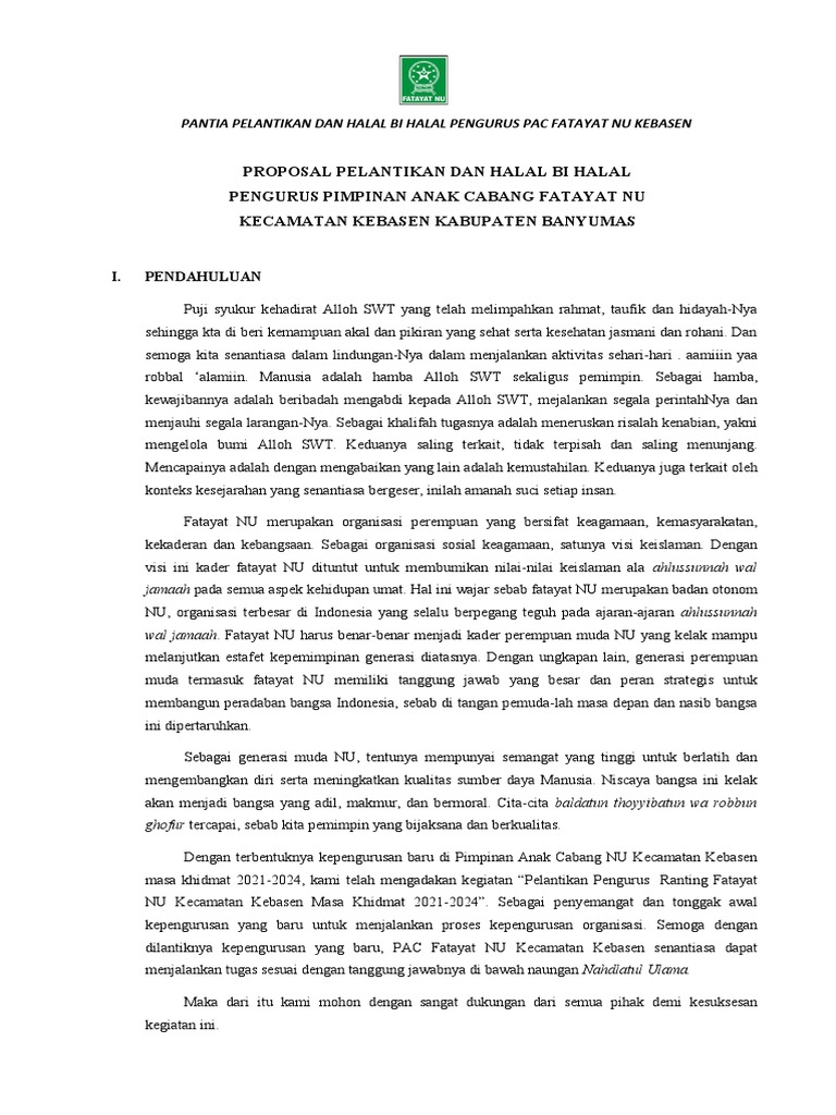 LPJ Halal Bi Halal & Pelantikan Pac 2021 | PDF LPJ Halal Bi Halal & Pelantikan Pac 2021 | PDF