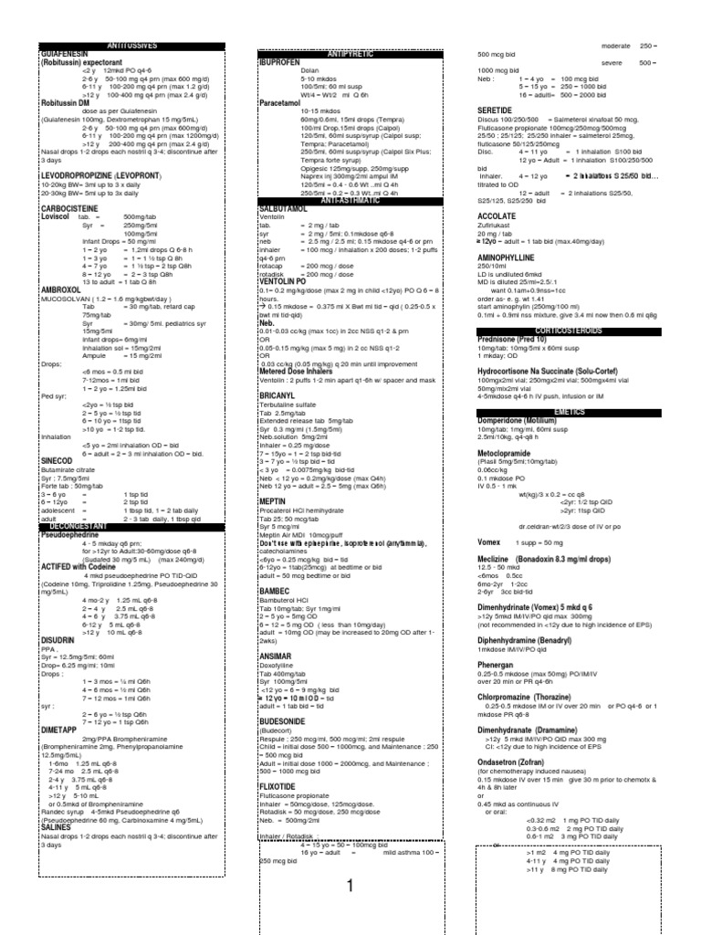 Pedia Tickler 3 | PDF | Drugs Acting On The Nervous System | World Health Organization