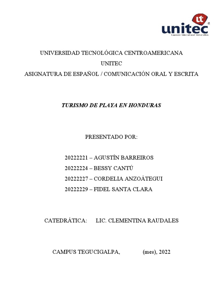 Modelo de Portada Unitec | PDF