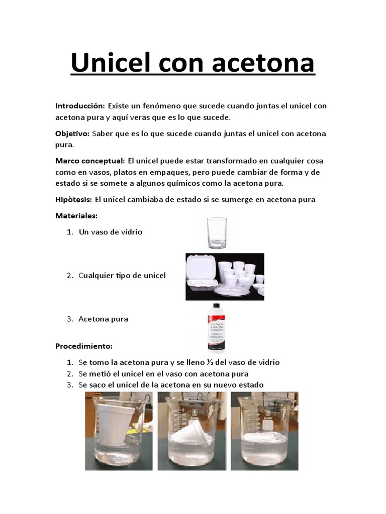 Unicel Con Acetona | PDF