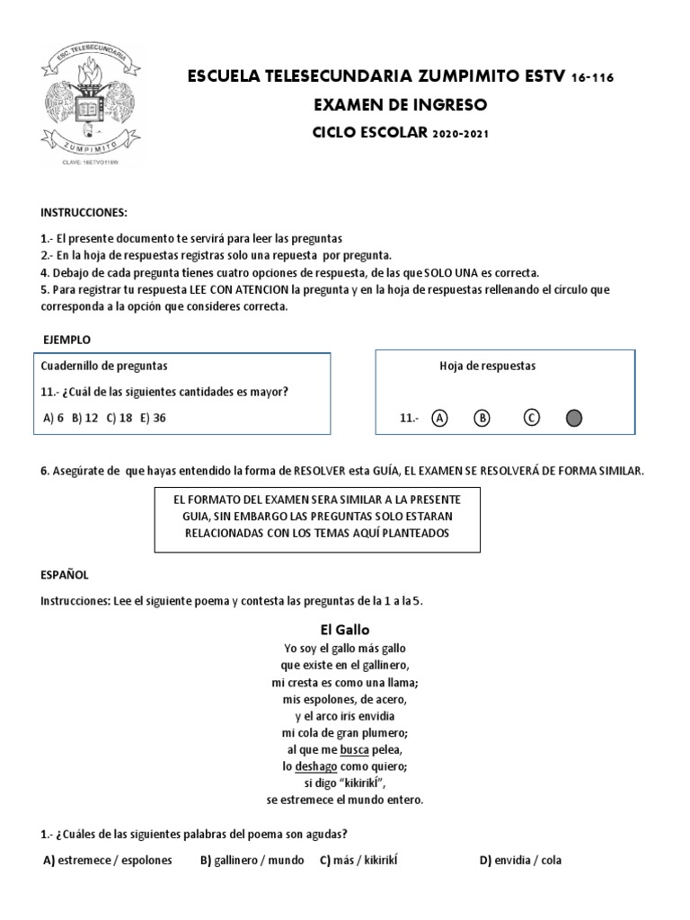 Guia para Examen de Ingreso 22 | PDF | Triángulo | México Guia para Examen de Ingreso 22 | PDF | Triángulo | México
