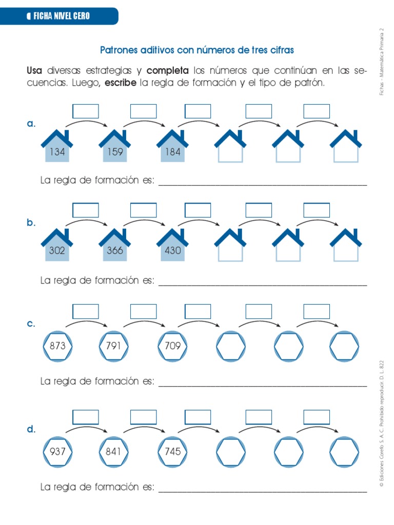 F0 - Patrones Aditivos Con Números de Tres Cifras | PDF | Crecimiento ...