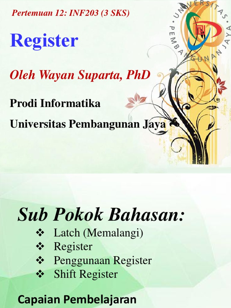 Handout INF203 Register Pertemuan 12 | PDF