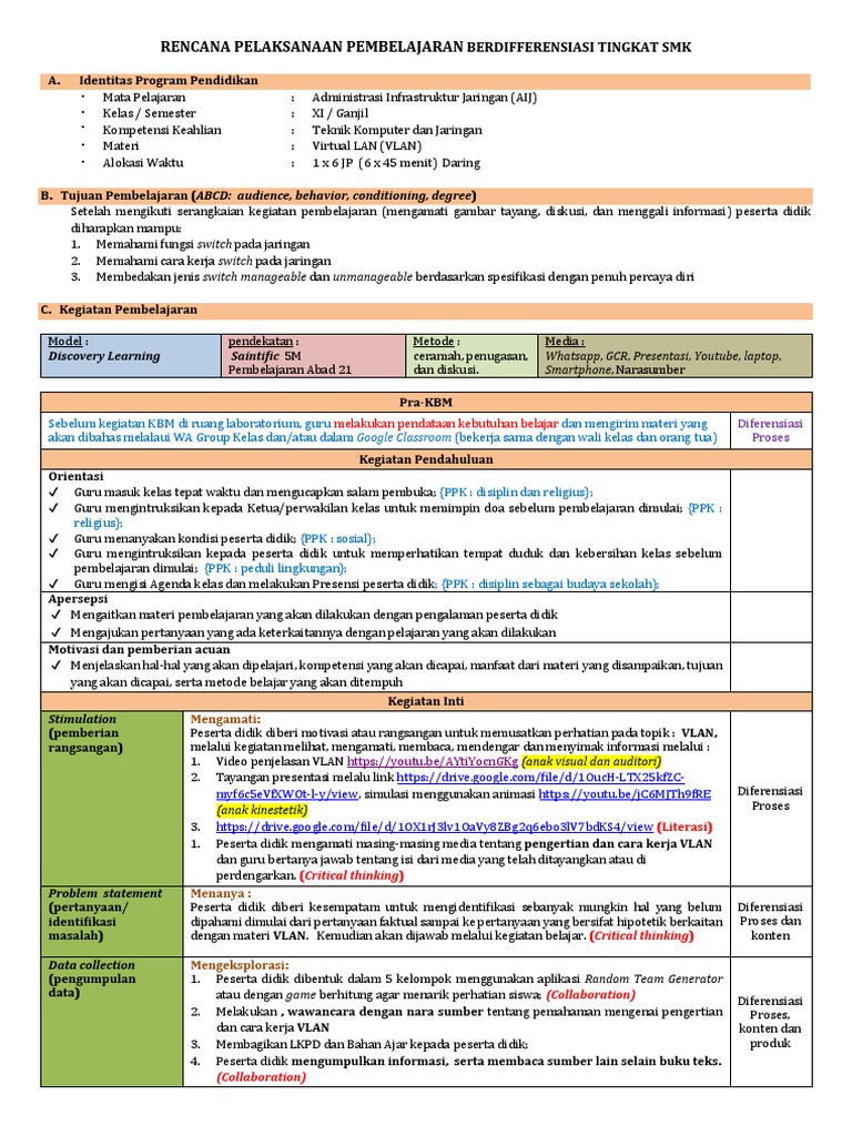 Discovery Learning RPP Diferensiasi SMK - Samsul Alam | PDF | Komputer