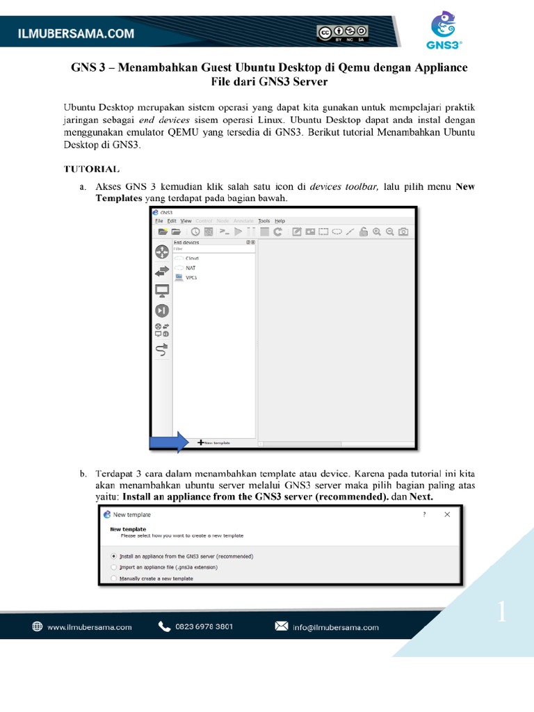 GNS3 - Menambahkan Guest Ubuntu Desktop Di Qemu Dengan Appliance File | PDF