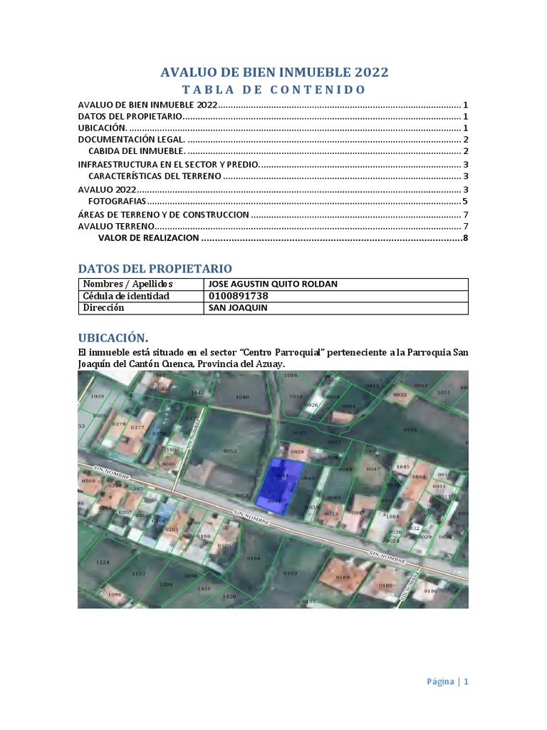 Avaluo San Joaquin 2022 | PDF | Mercado (economía) | Bienes raíces