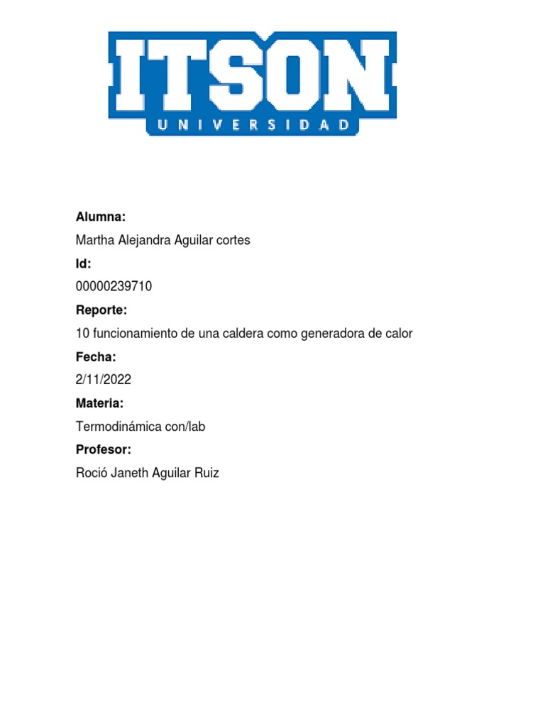 Reporte 10 Termodinamica | PDF