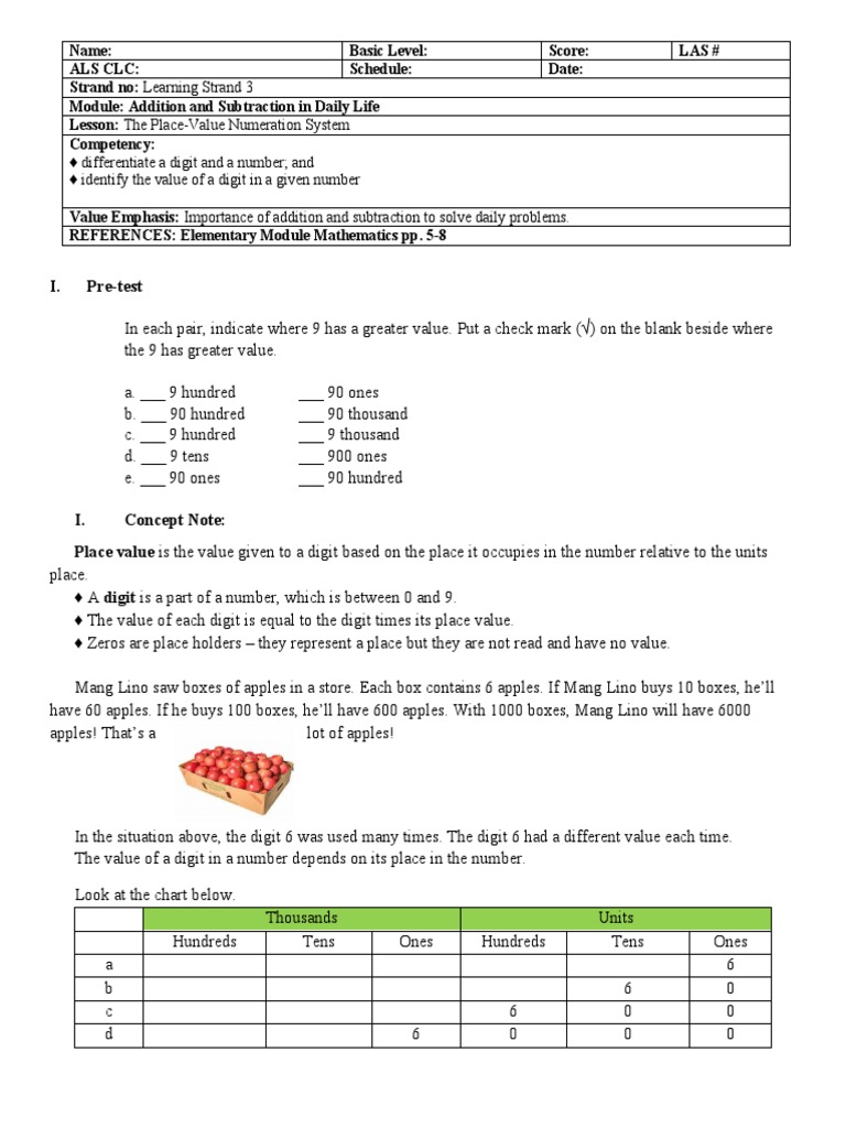 LS 3 Addition and Subtraction in Daily Life | PDF | Numbers | Encodings