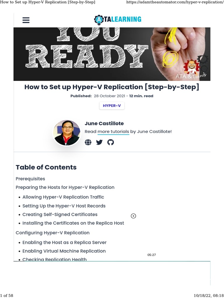 How To Set Up Hyper-V Replication | PDF | Hyper V | Replication (Computing)