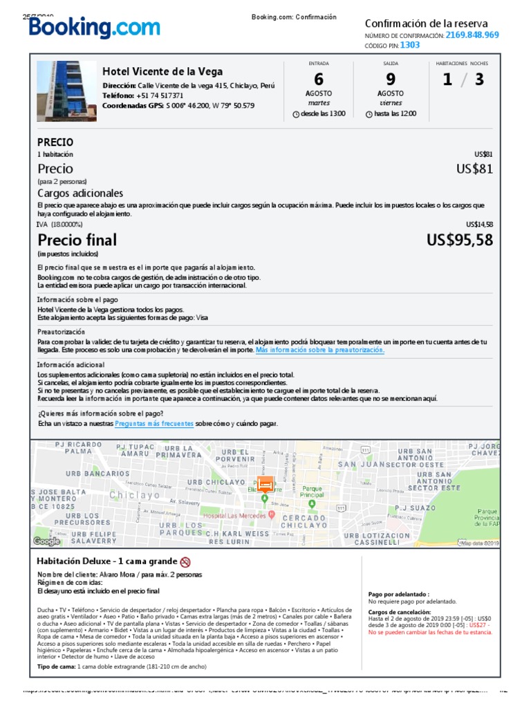Confirmación | PDF | Booking.Com