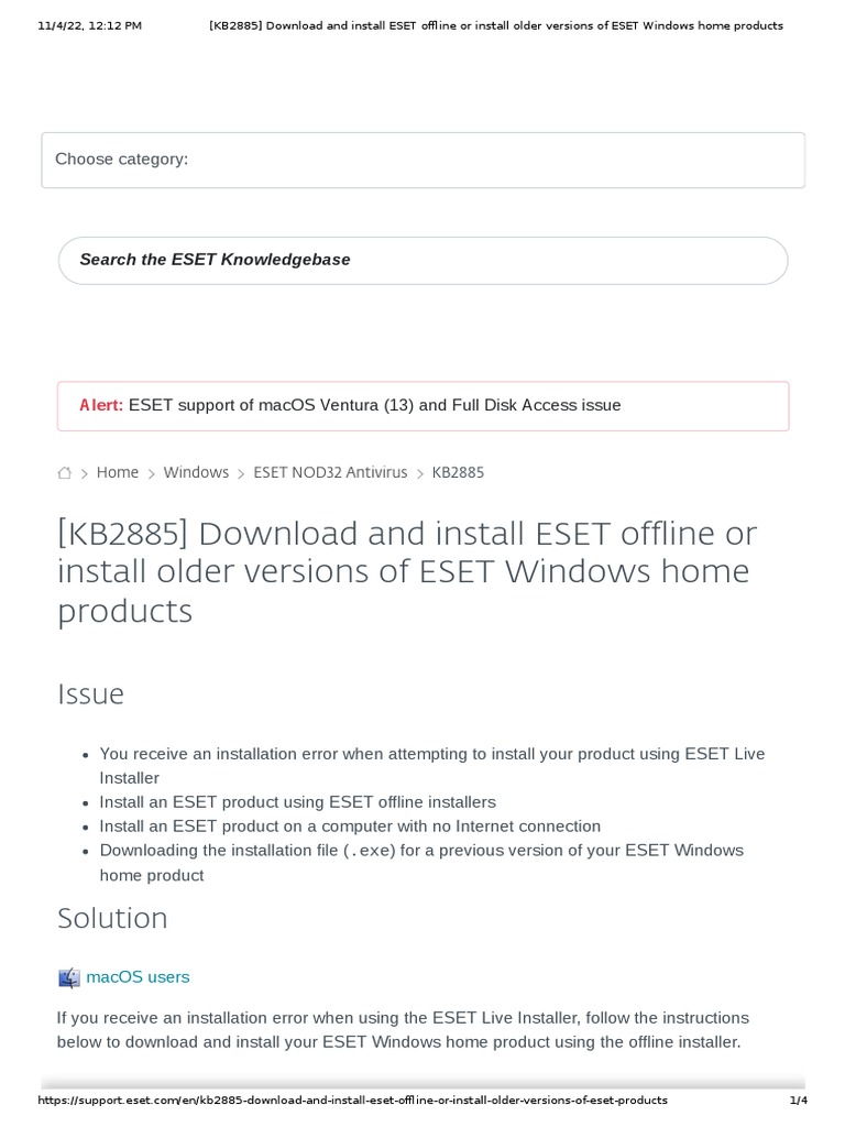 (KB2885) Download and Install ESET Offline or Install Older Versions of ESET Windows Home ...