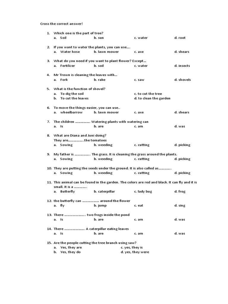 Cross The Correct Answer | PDF