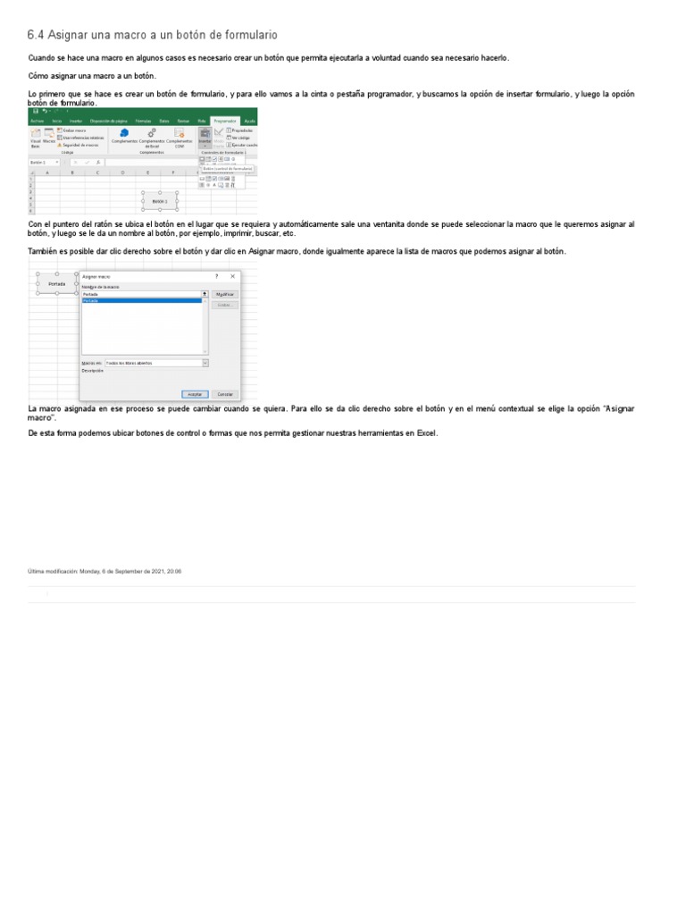 6.4 Asignar Una Macro A Un Botón de Formulario | PDF | Informática