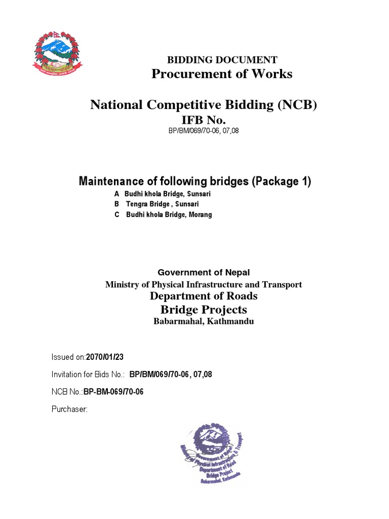 Bridge Bid | PDF | Procurement | Economies