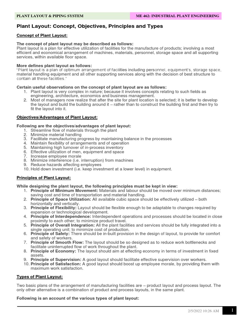 Plant Layout and Piping System Guide | PDF | Pipe (Fluid Conveyance) | Mechanical Engineering