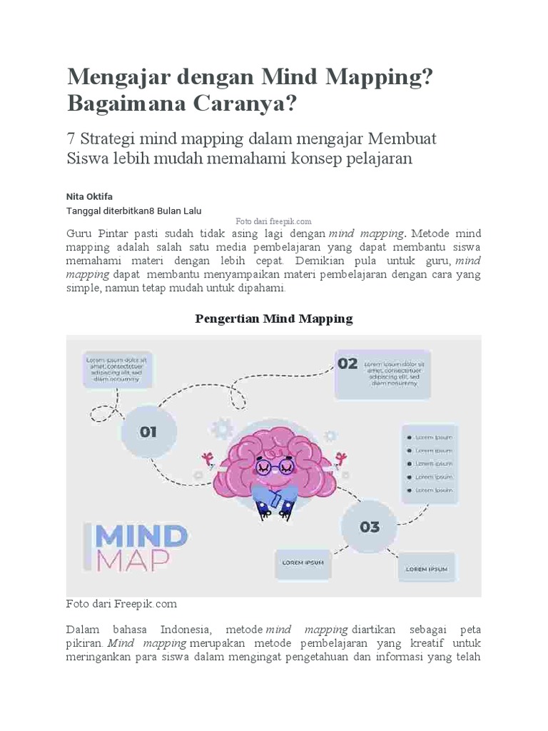 Mengajar Dengan Mind Mapping Pdf Karier Perkembangan Seni