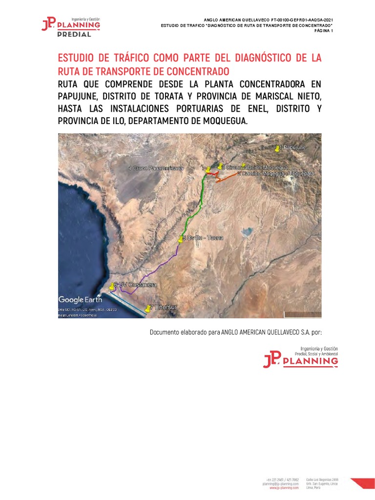 Estudio de Tráfico Red de Transporte de Concentrado - v0 | Descargar ...