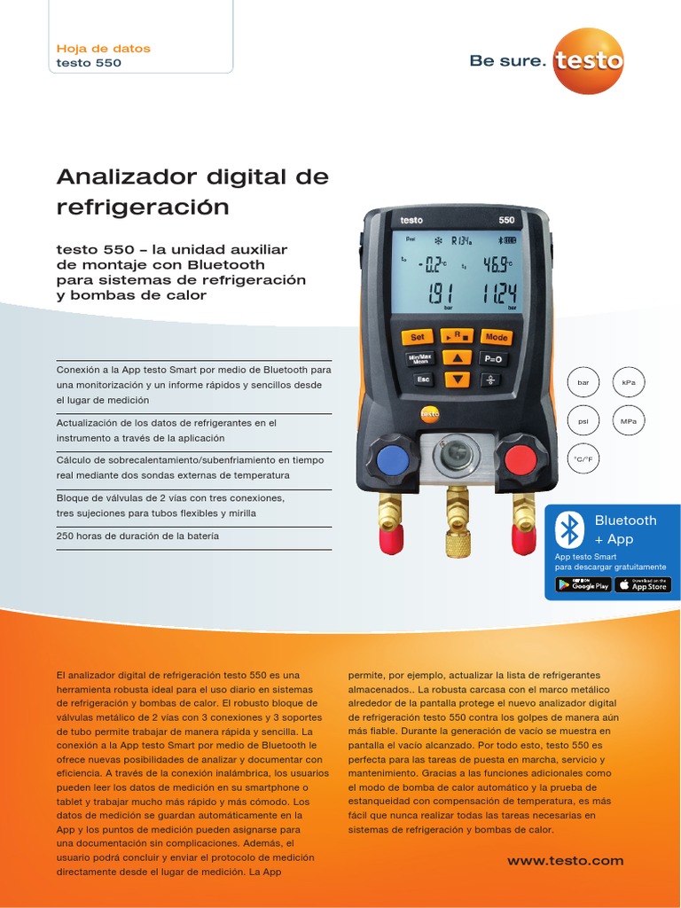 Testo 550 | PDF | Aplicación movil | Bluetooth