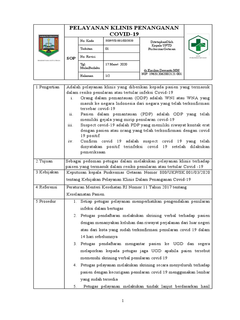 Sop Covid 19 | PDF