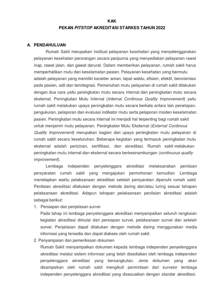 Tor Pitstop Pelatihan Dasar | PDF