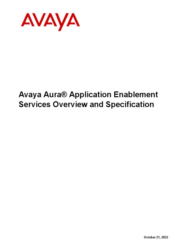 Avaya Aura Application Enablement Services Overview and Specification ...