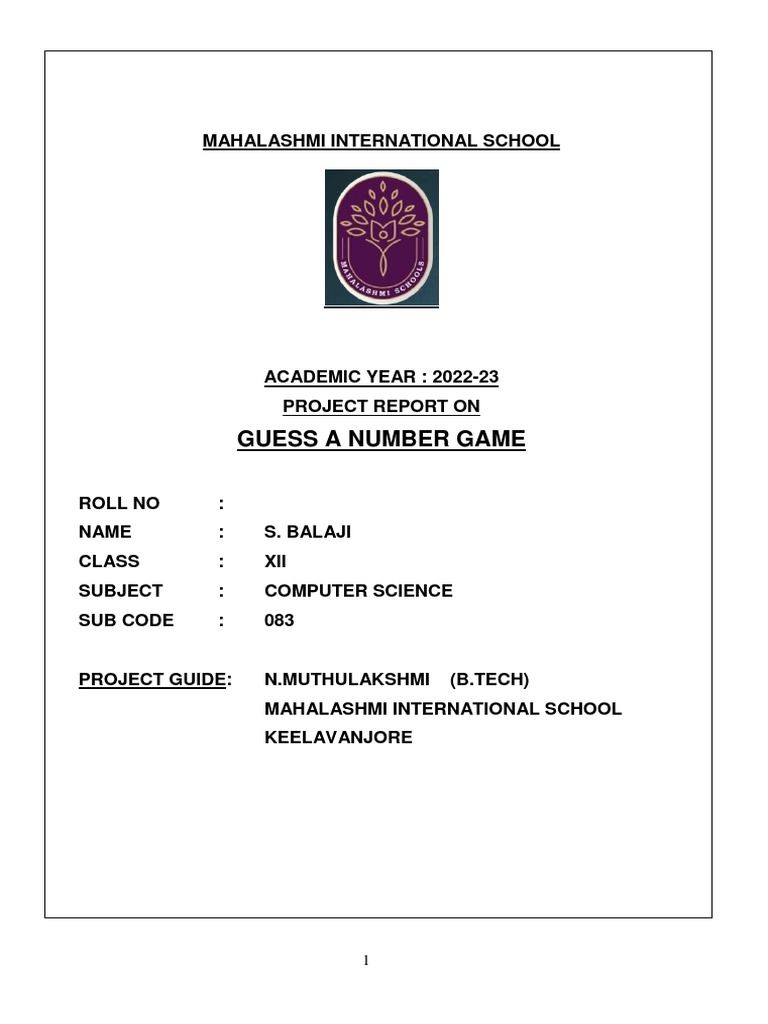 Project 3 Random Number Guess Project 1 Pdf Software Testing Programming 7275