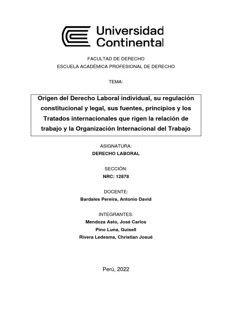Pa1 Mendoza Pino Rivera | PDF | Derecho laboral | Constitución