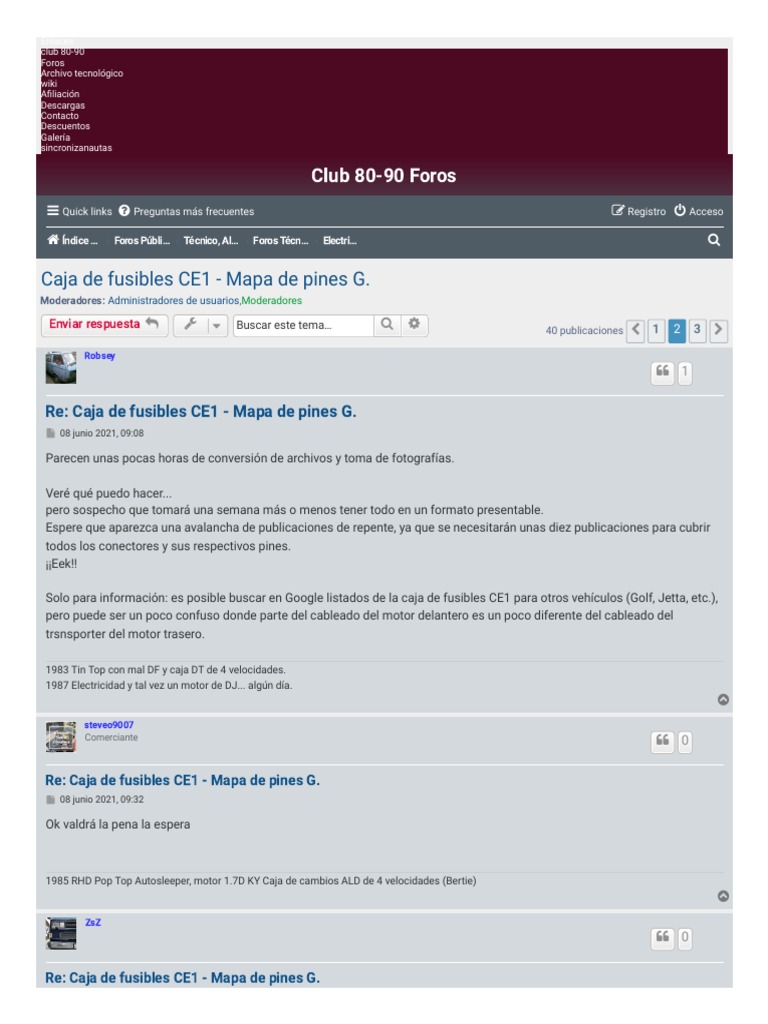 2 Caja de Fusibles CE1 - Mapa de Pines G. - Página 2 - Foros Club 80-90 | PDF | Máquinas ...