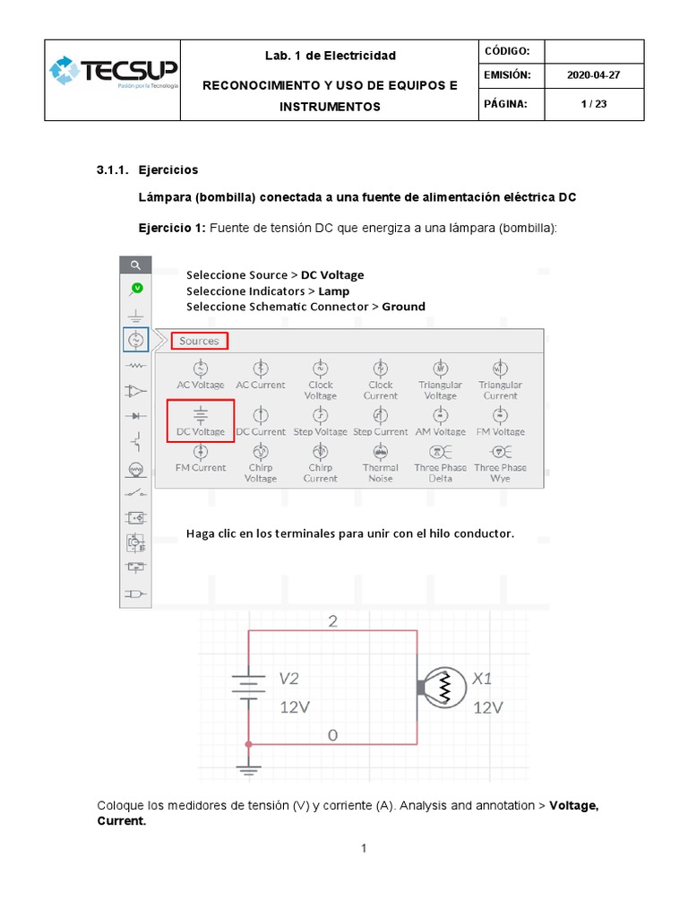 Laboratori 1 Electricidad | PDF | Ingenieria Eléctrica | Corriente ...