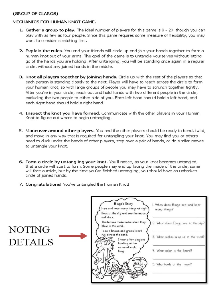 Human Knot Game Instructions | PDF