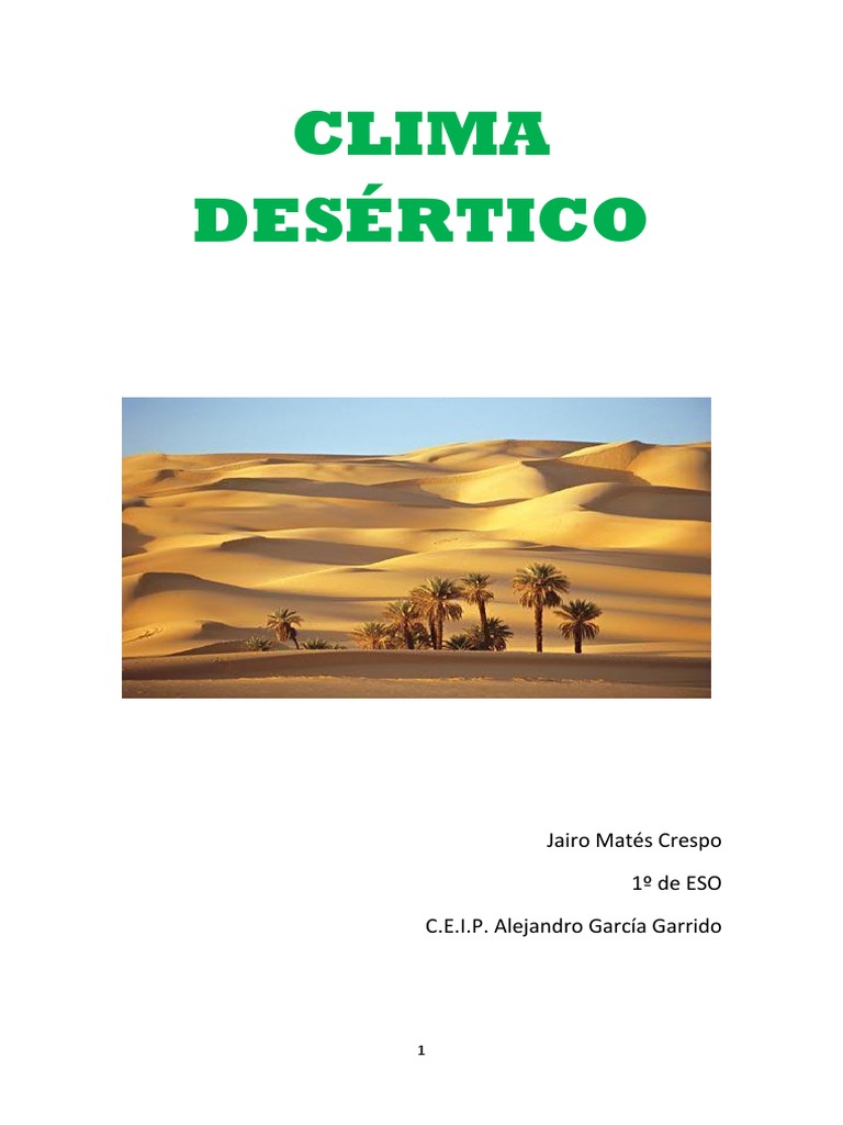 Clima Desertico Jairo | PDF | Desierto | Ciencias de la Tierra