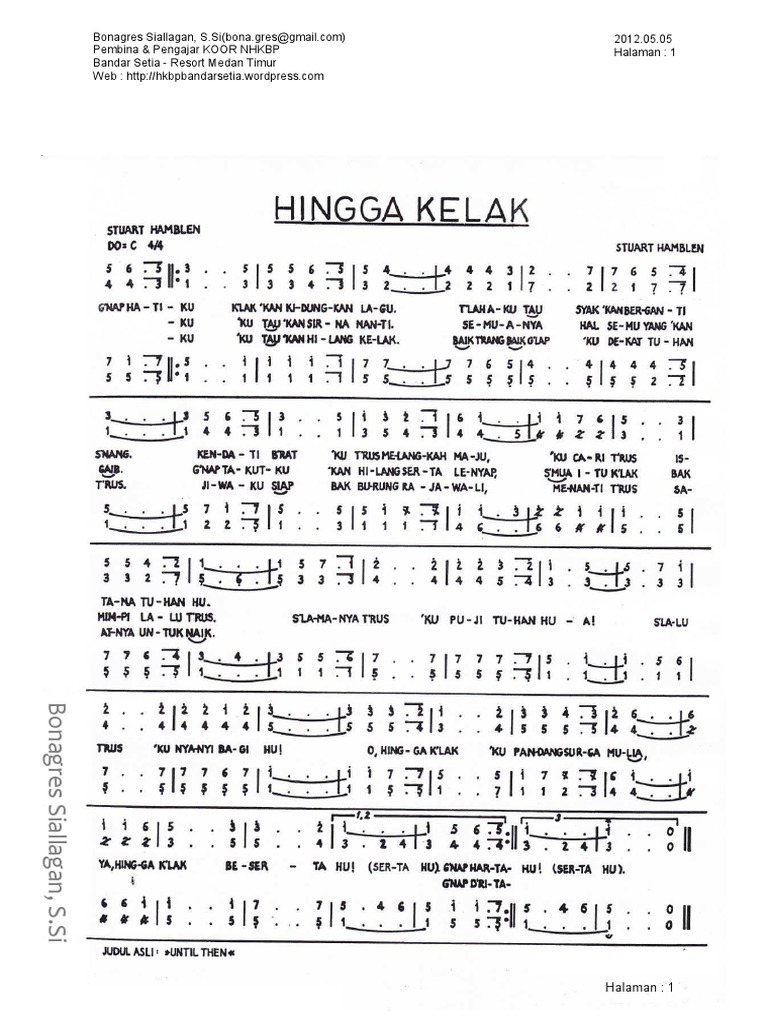 Kumpulan Partitur Koor NHKBP Bandar Setia 1 | PDF