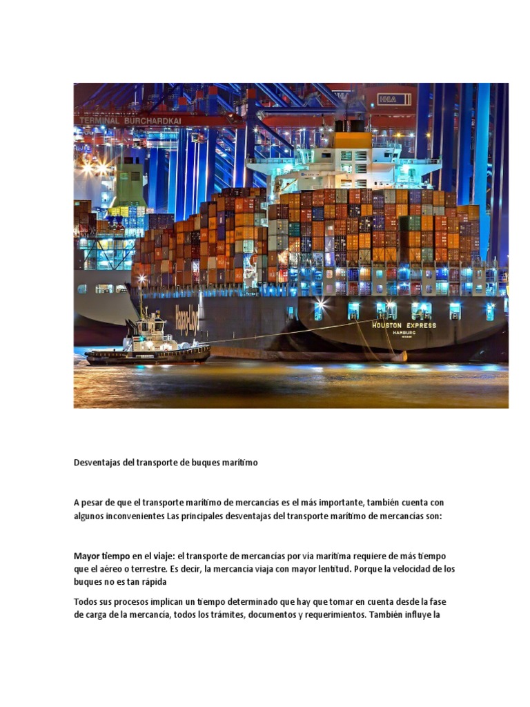 Desventajas Del Transporte de Buques Marítimo | PDF