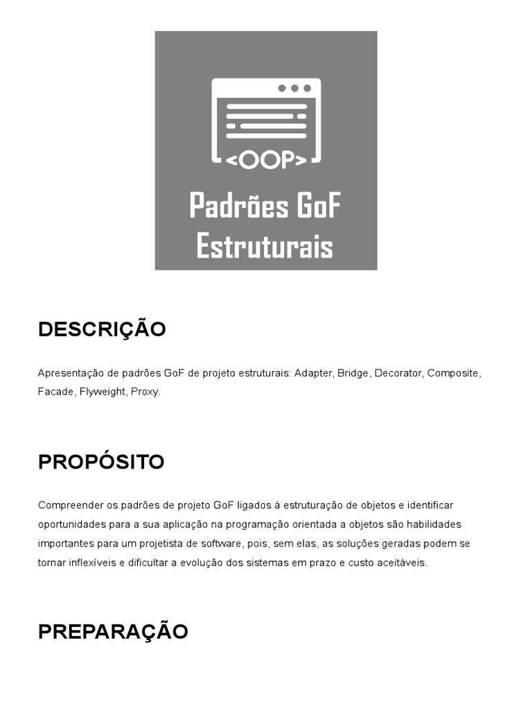 Padrões GoF Estruturais | PDF | Padrão de design de software | Classe ...