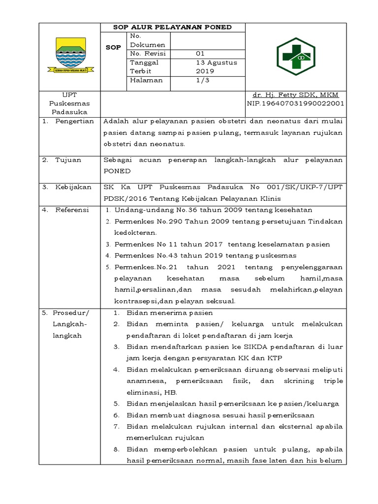 Sop Alur Pelayanan Poned 2022 1 | PDF