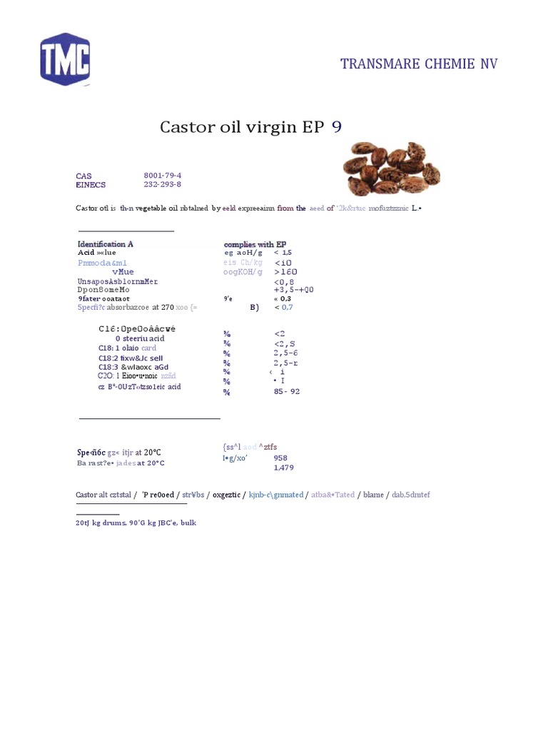 Aceite de Castor TDS | PDF | Science & Mathematics