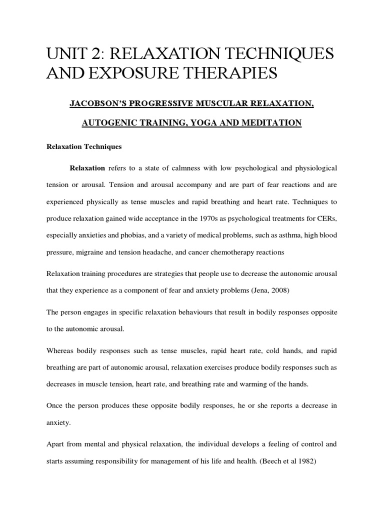 Behaviour Modification Unit 2 Complied Notes | PDF | Relaxation ...