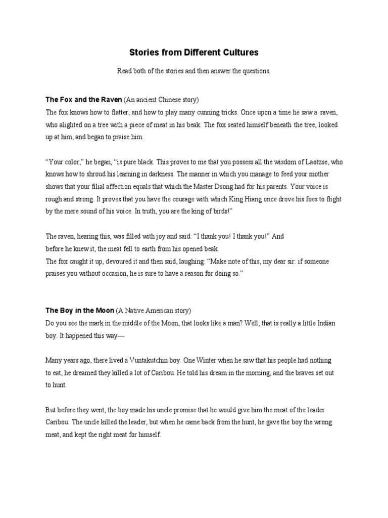 Different Cultures Handout | PDF
