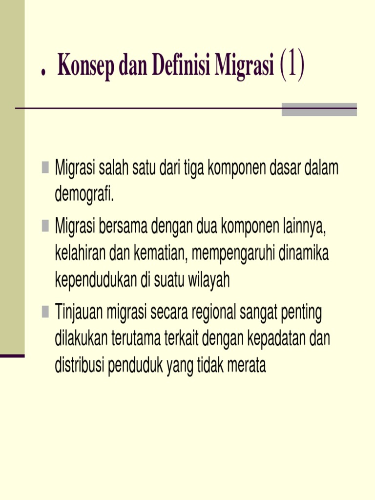 Konsep Dan Definisi Migrasi | PDF