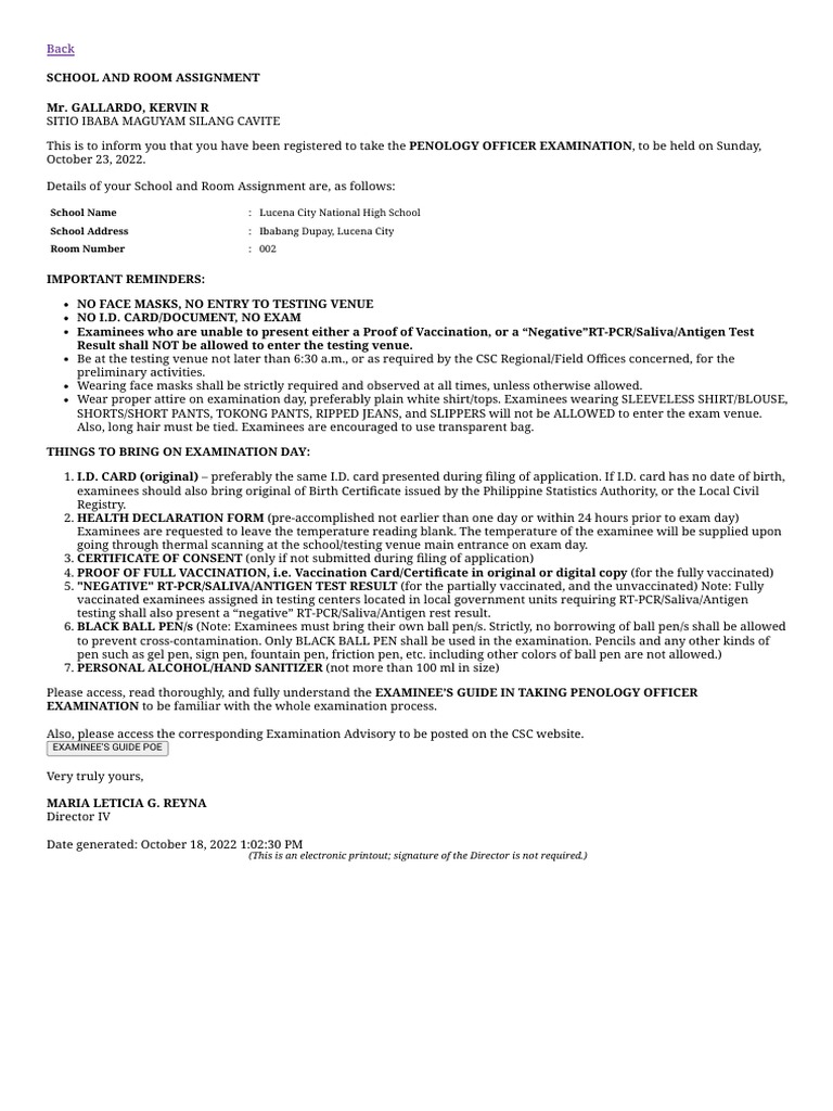 Notice of School Assignment | PDF