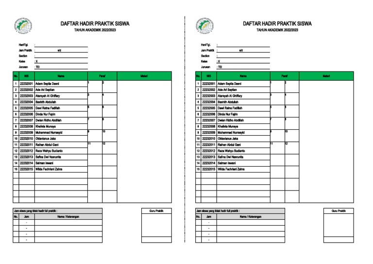 Praktik Kelas X Tei | PDF