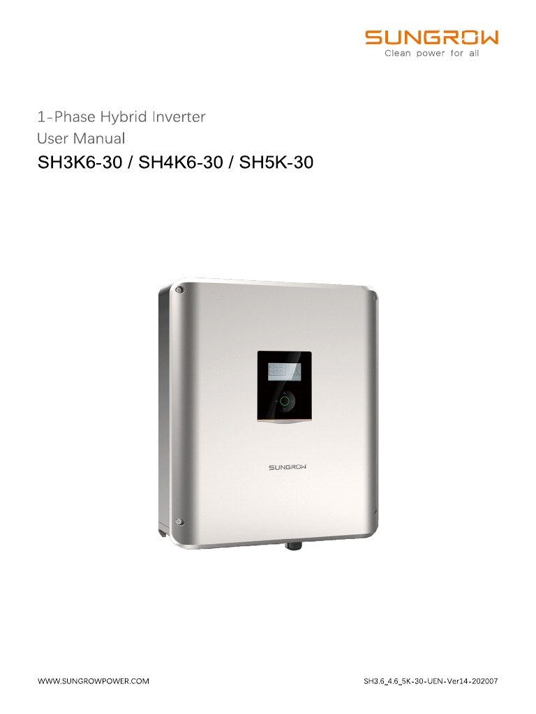 Sungrow 5kW Inverter Installation Manual | PDF | Power Inverter ...