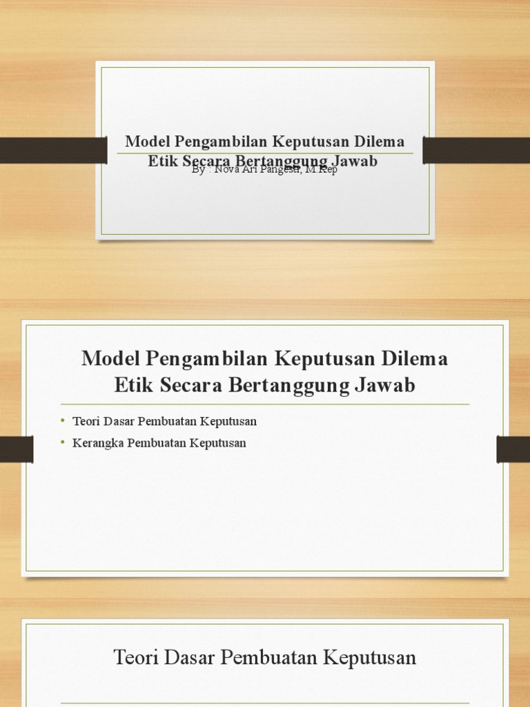 Model Pengambilan Keputusan Dilema Etik Secara Bertanggung Jawab | PDF