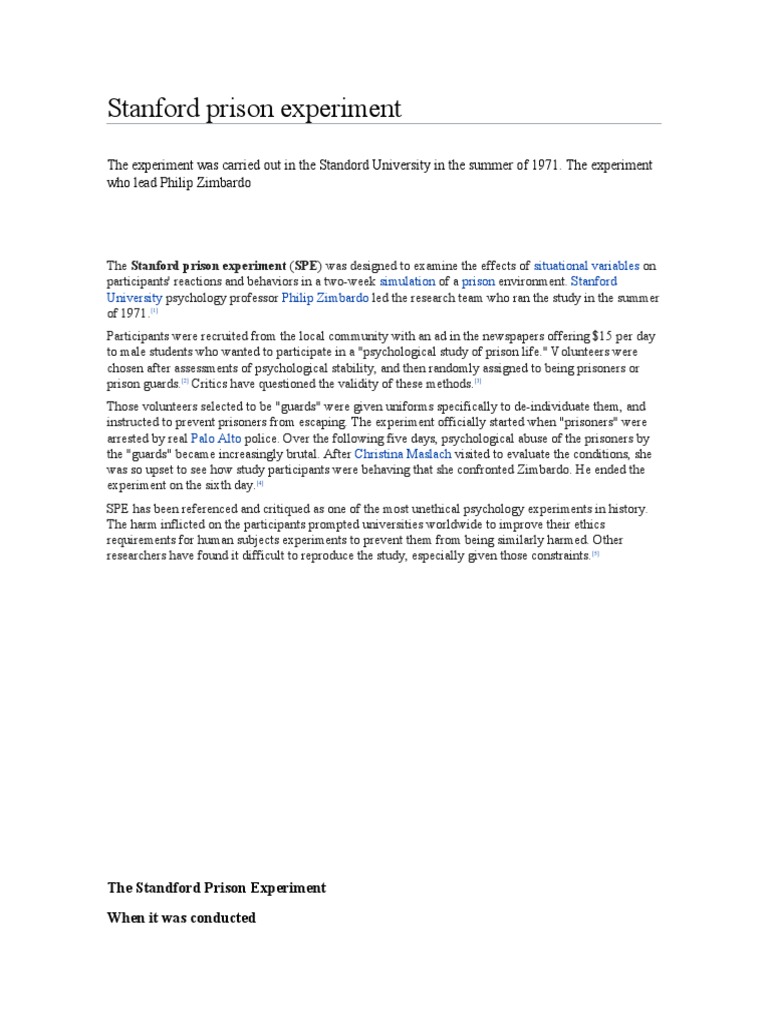Stanford Prison Experiment | PDF | Science | Cognitive Science